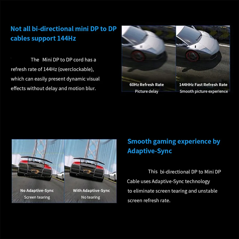 4K Mini DisplayPort to DisplayPort Cable with 8K Video Support ...