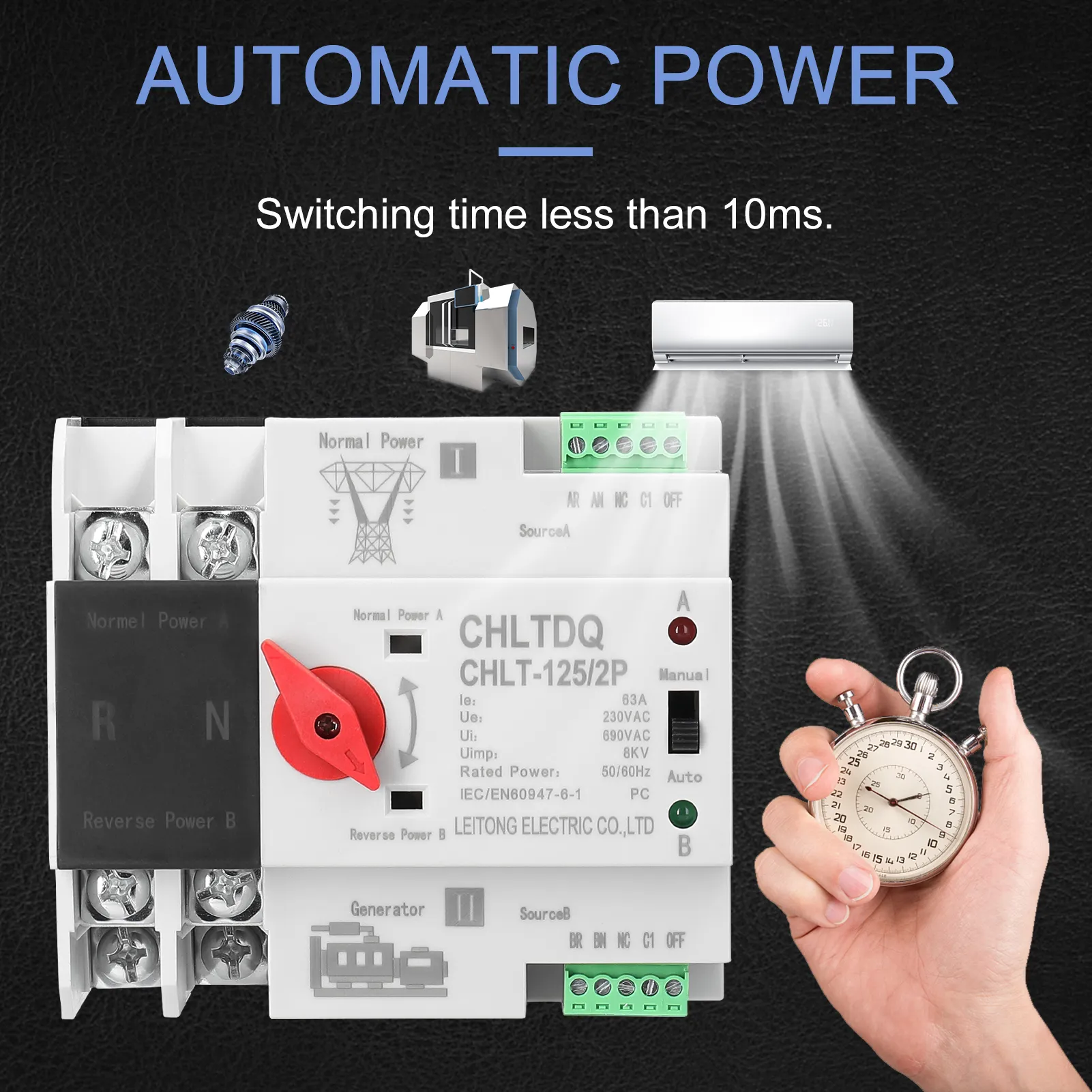 DHgate.com:2P/3P/4P Din Rail ATS w/ Surge Protection - Automatic ...