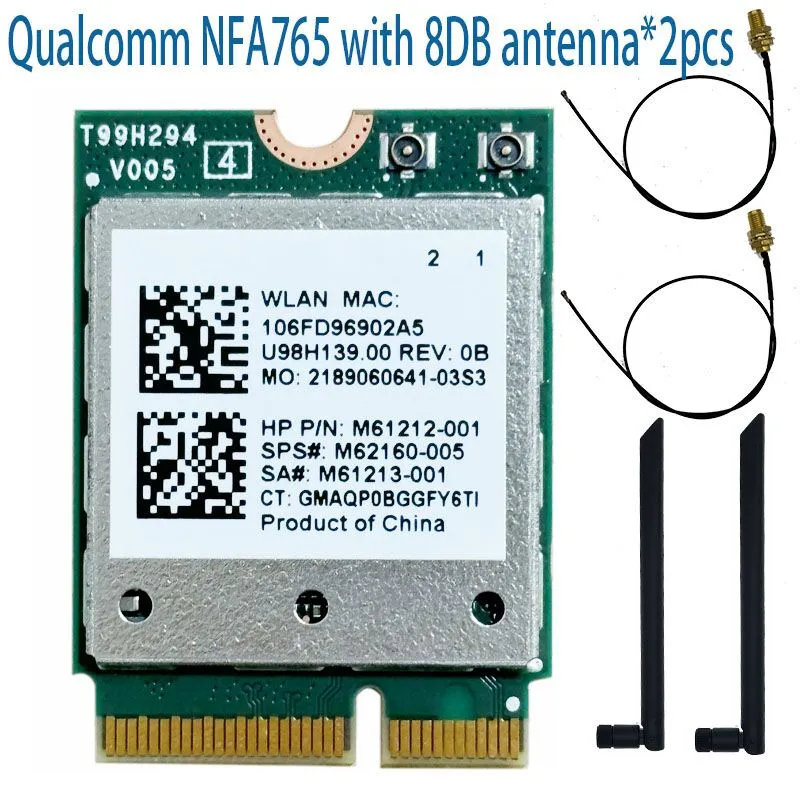 QCNFA765 WiFi 6E NGFF Adapter Card 2400Mbps... From Ddmyfriend, $52.61 ...
