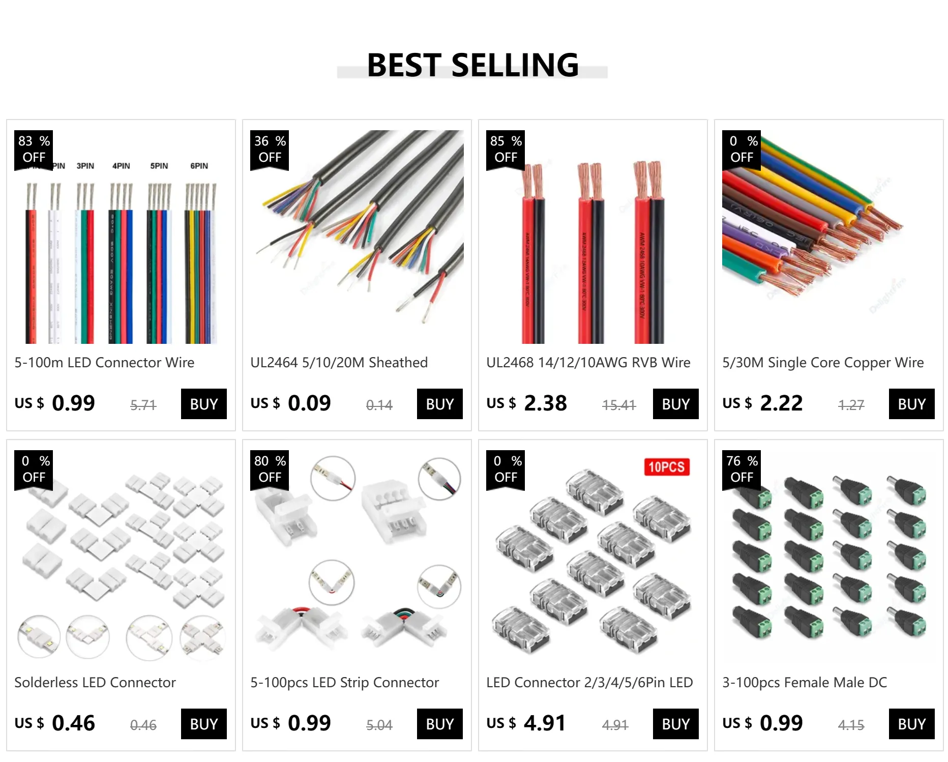 15cm RGBW LED Strip Light Connectors with 4 Pin/5 Pin Male/Female RGB ...