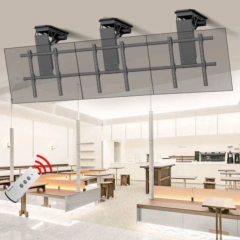 50-90 Electric Rotating Ceiling TV Mount, Motorized Height Adjustable ...