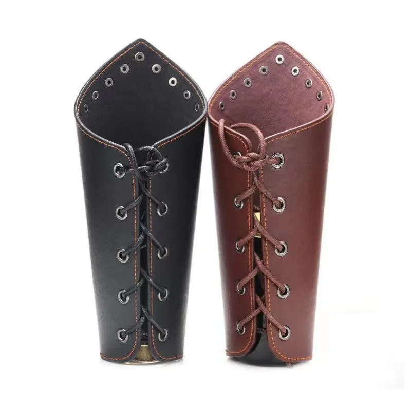 Steampunk Faux Leather Wide Bracer Lace Up Arm Armor Cuff Vintage ...