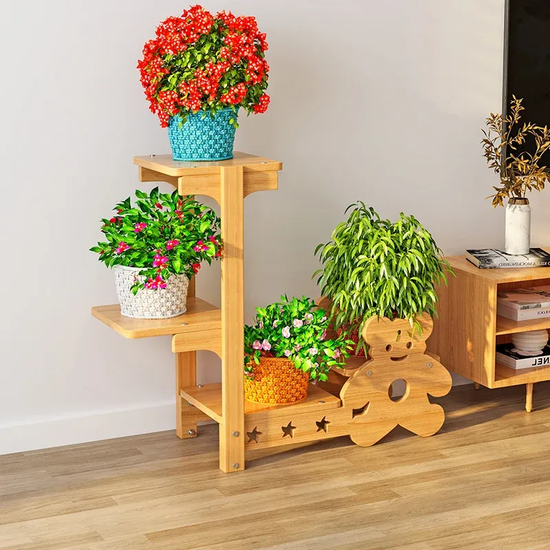 DHgate.com:Natural Wood Plant Stand | Indoor & Outdoor Flower Shelf for ...