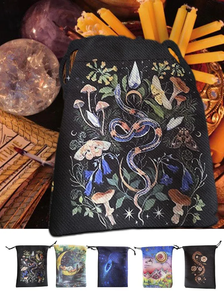 Tarot Card Pouches Drawstring Bag for Jewelry Glasses Dice Storage with ...