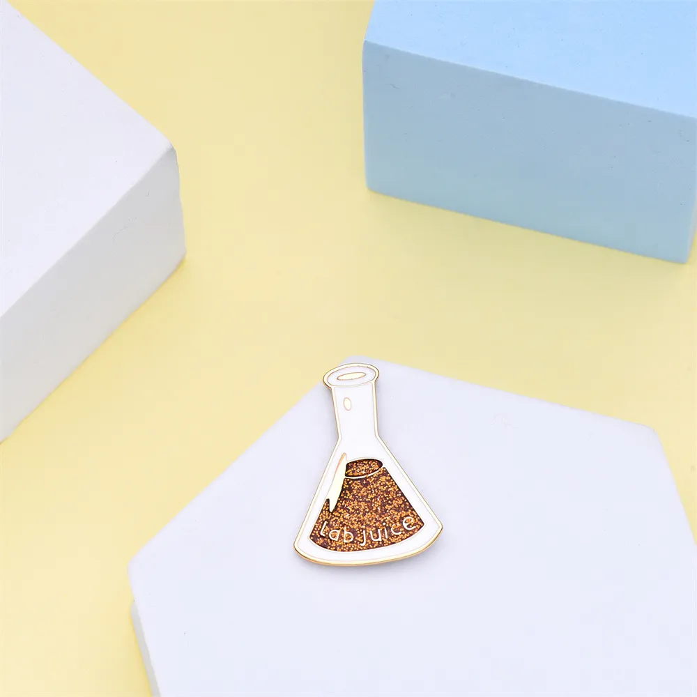 Wholesale Erlenmeyer Flask Pin Chemical Lab Boiling Tube Price Enamel Brooch Lapel Badge For ...