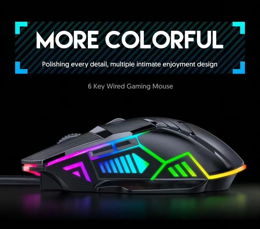 Computer Mouse Silent Click: Ergonomic Wired Gaming Mouse With RGB ...