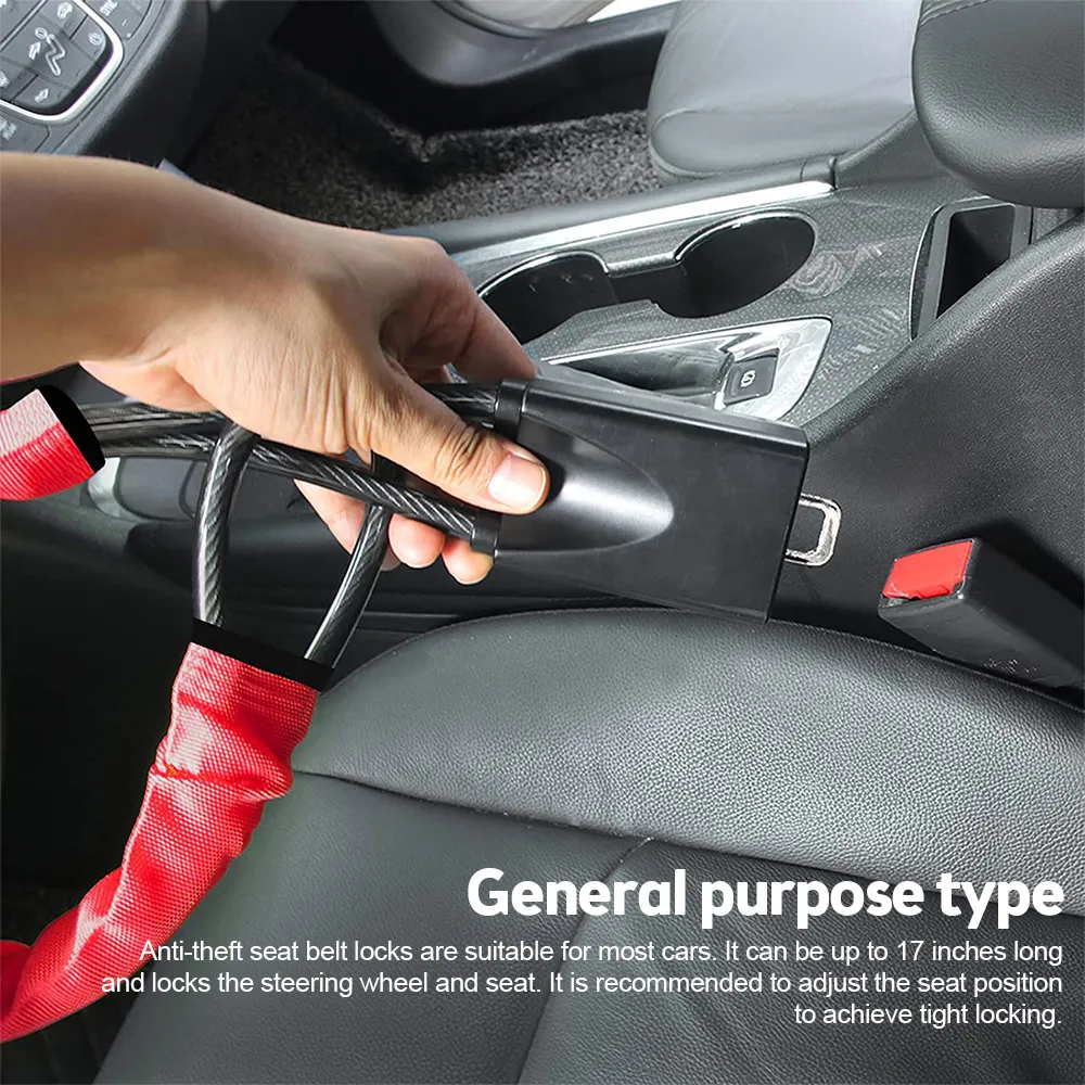 Car Auto Lock Top Mount Steering Wheel Lock Wire Rope Lock Security ...