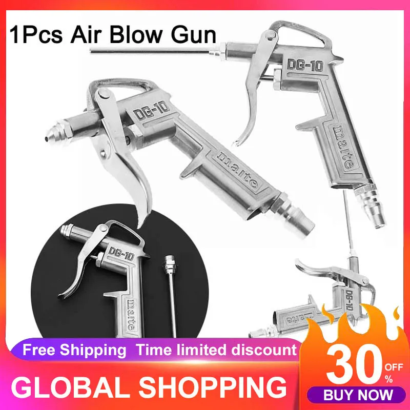 Air Blow Gun Pistol Trigger Cleaner Compressor Dust Blower 8inch Nozzle ...