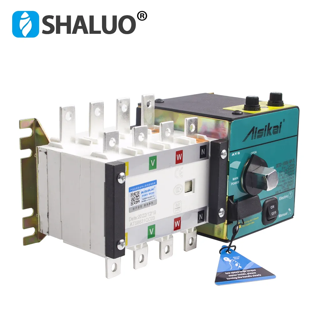 Aisikai 100A 4P ATS Dual Power Automatic Transfer Switch 220V 100AMP ...
