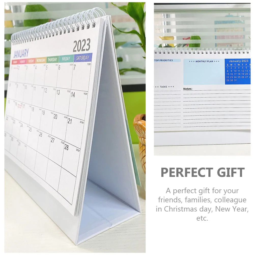 DHgate.com:Desktop Calendar 2024 Planner Tent Stand Monthly Desk Table ...