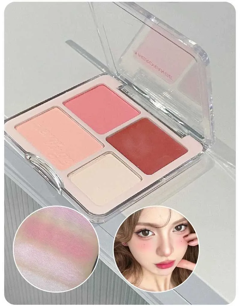 4-Color Blush Palette: Multifunctional Cream Blush, Highlight & Contour ...