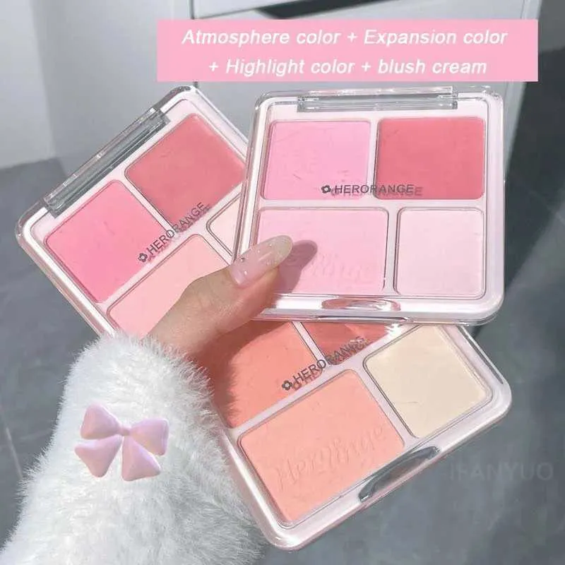 4-Color Blush Palette: Multifunctional Cream Blush, Highlight & Contour ...