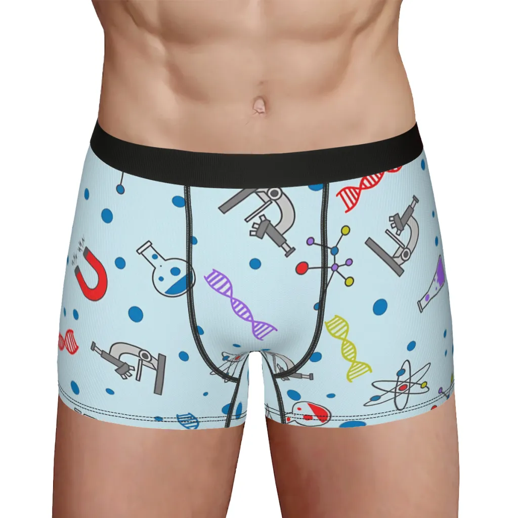 Men's Breathable Science Pattern Chemistry Pattern Briefs: Soft Cotton ...