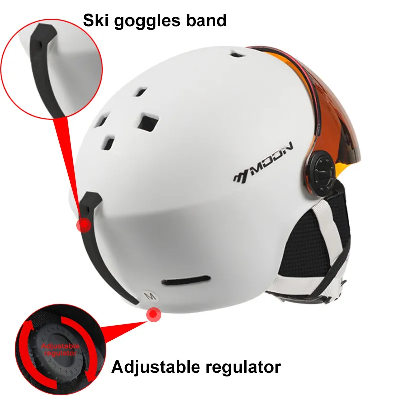 52-63cm Integrally-Molded Ski Helmet with Goggles | Adjustable Outdoor ...