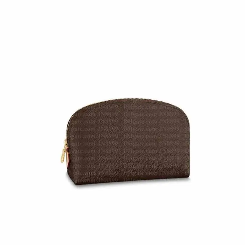 Luxury Brown Leather Cosmetic Bag - Designer Makeup Pouch, Mini Travel ...