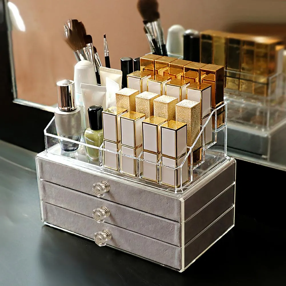 Acrylic Jewelry Display Boxes - Dustproof 3-Layer Jewelry Storage Case ...