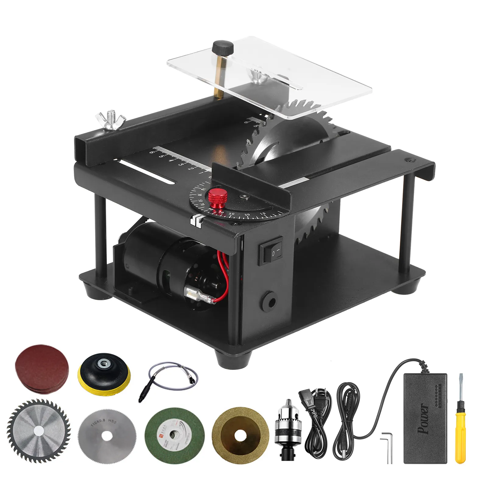 Table Saws For Woodworking Mini Table Saw With Belt Grinder, 240W Power ...