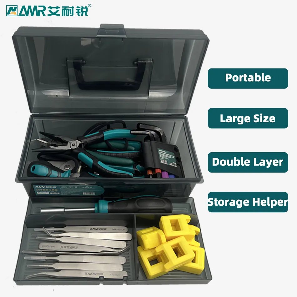 Wholesale 10'' Organizer Box Two Layer Plastic Storage Case Screw Tool ...