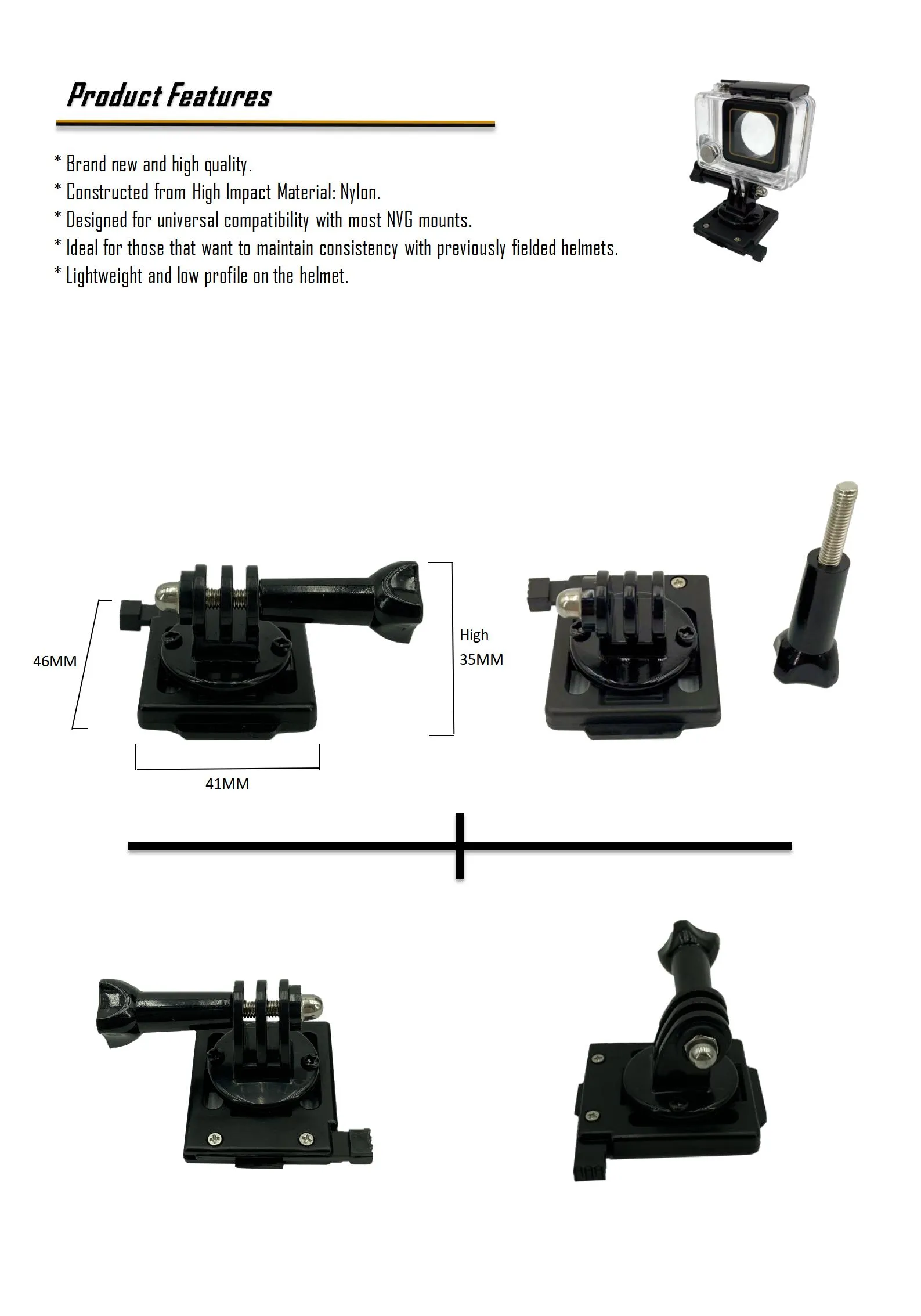 Ski Helmet With Gopro Mount Aholdtech Ballistic Helmet NVG Mount ...