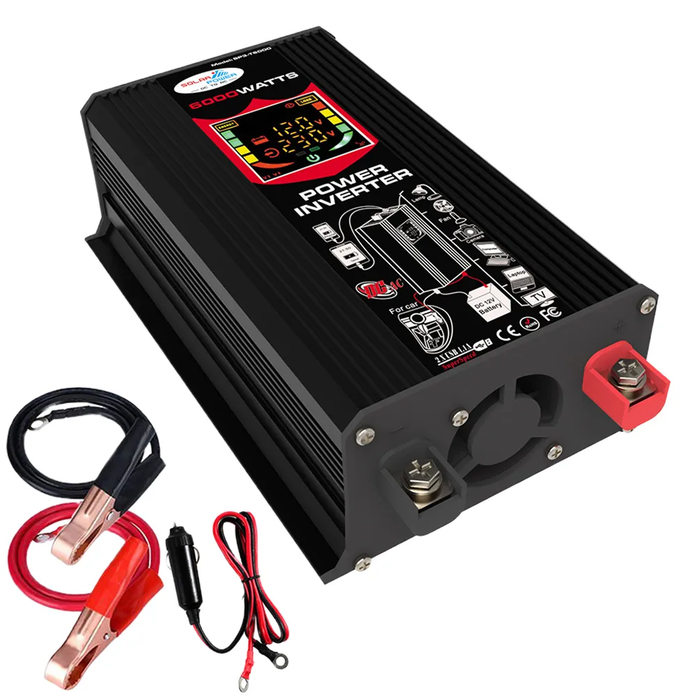 Auto Power Inverter 6000W: Modified Sine Wave Converter, DC 12V To AC ...