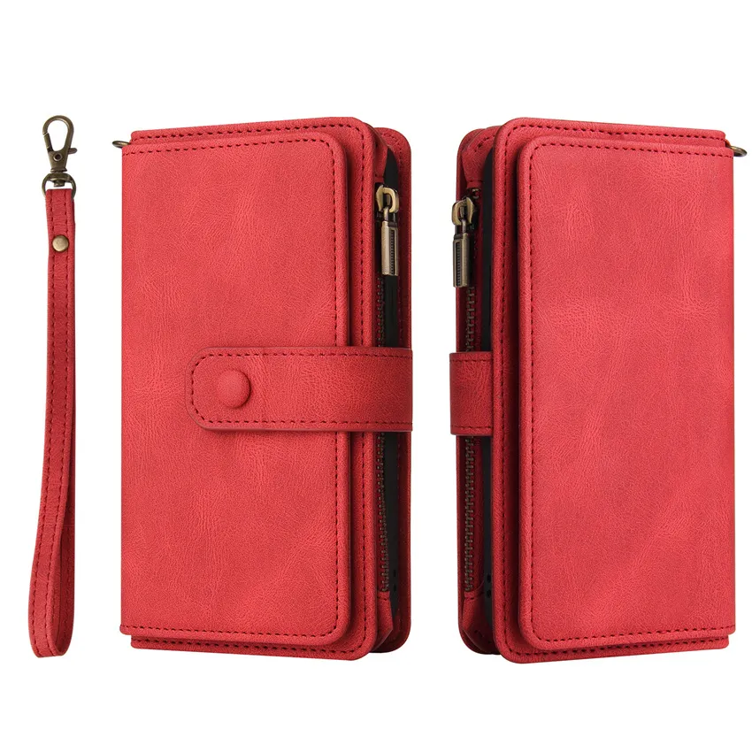 DHgate.com:2024Premium Leather Wallet Case with 15 Card Slots for ...