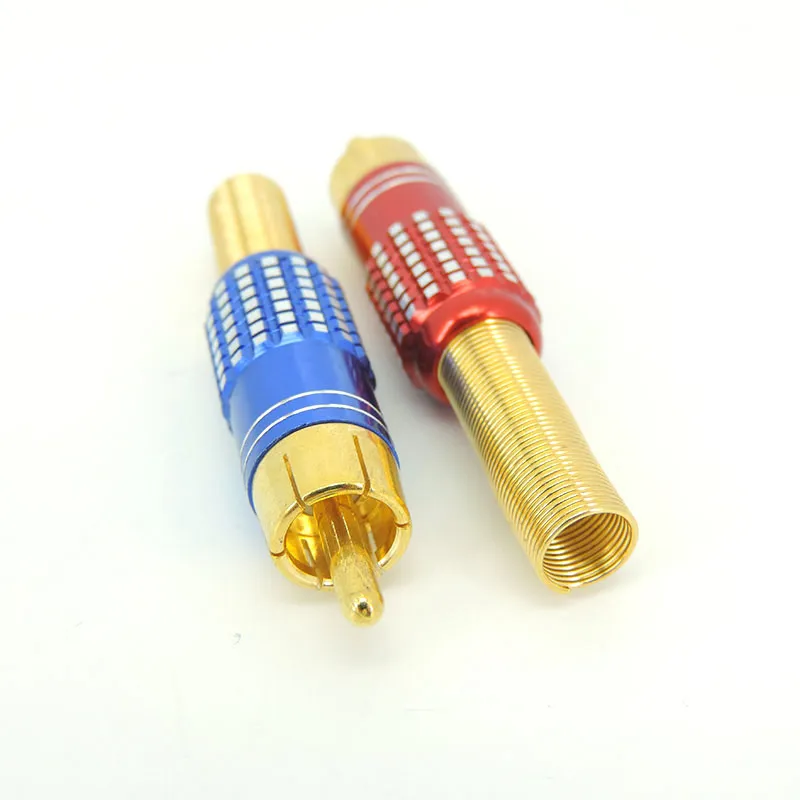 270RCA Gold-Plated RCA Male Plug Connector Solder AV Cable Adapter for CCTV Cameras, Colorful C1 ...