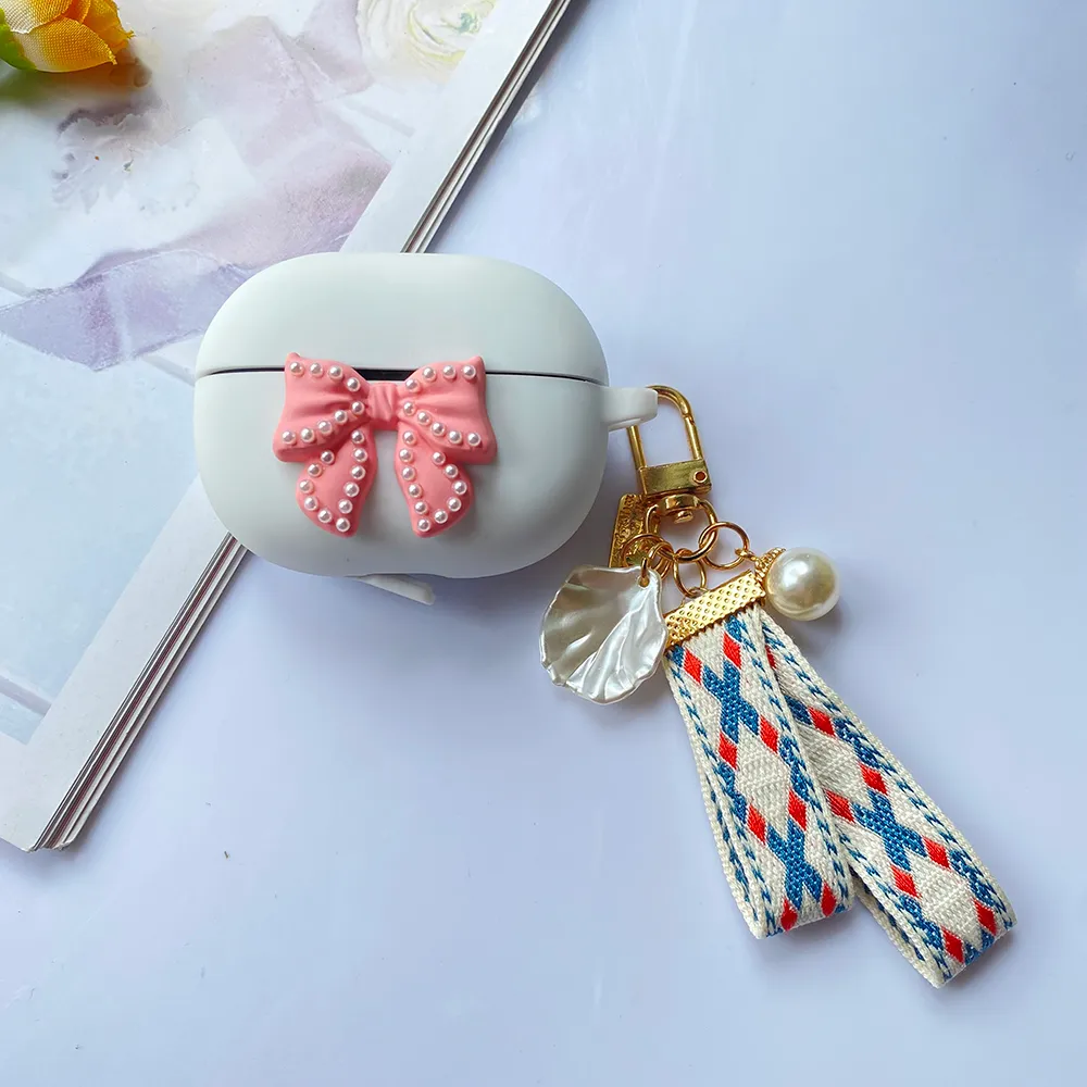 QCY HT07 Case Floral Silicone Cover, Earbuds Case with Keychain for QCY ...