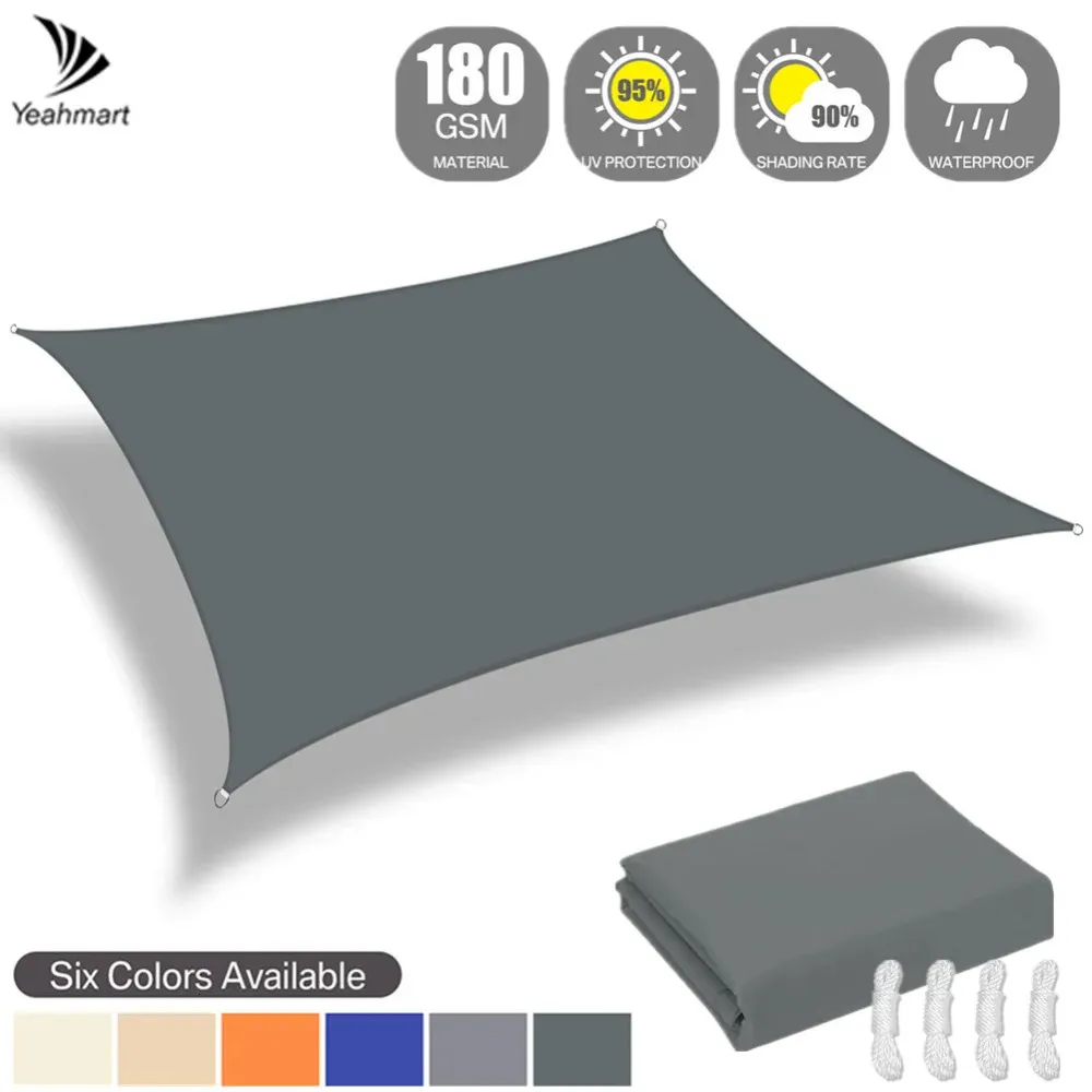 Rectangular Sun Sail Canopy - Waterproof Sun Shelter, UV Protection ...