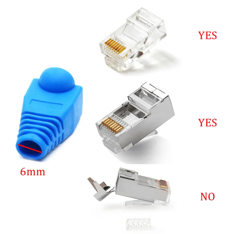 RJ45 Connector Plug Protective Sleeve Ethernet Network Cable Connector ...