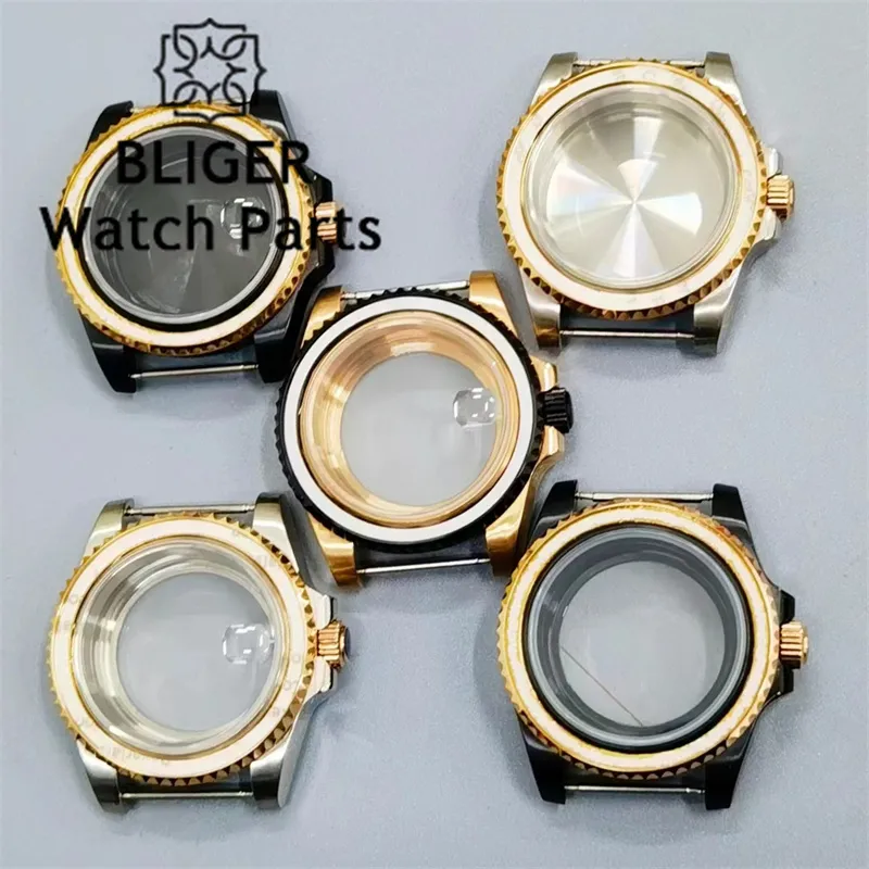 BLIGER 40mm sapphire glass polished bidirectional rotating bezel watch ...