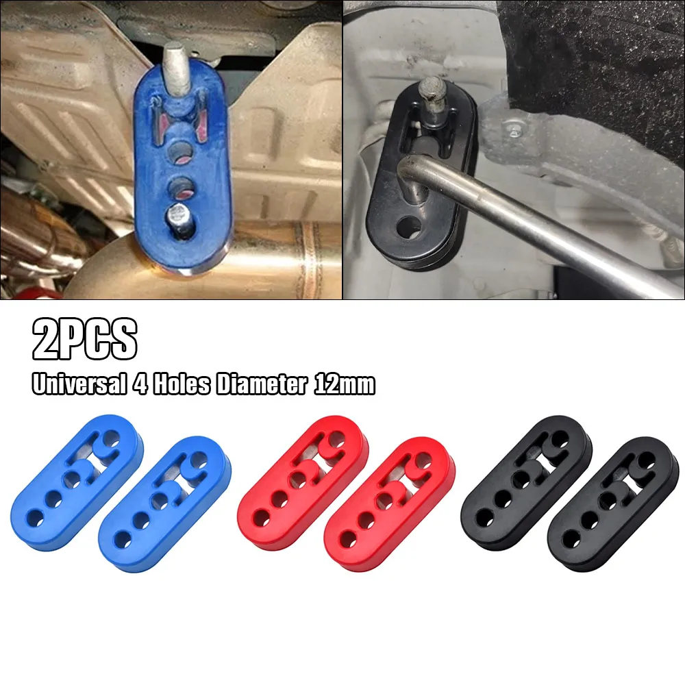 Heavy-Duty Dual 4-Hole Rubber Car Exhaust Tail Pipe Mount Brackets Pack ...