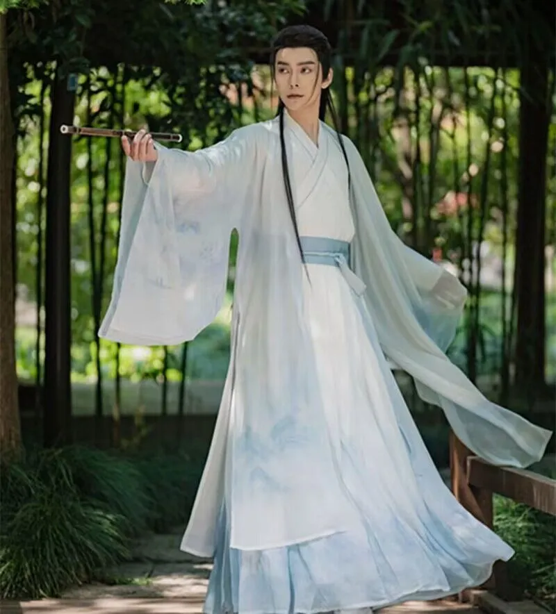 Men's Hanfu Costume Set - Plus Size Ancient Scholar Cosplay, Vintage ...