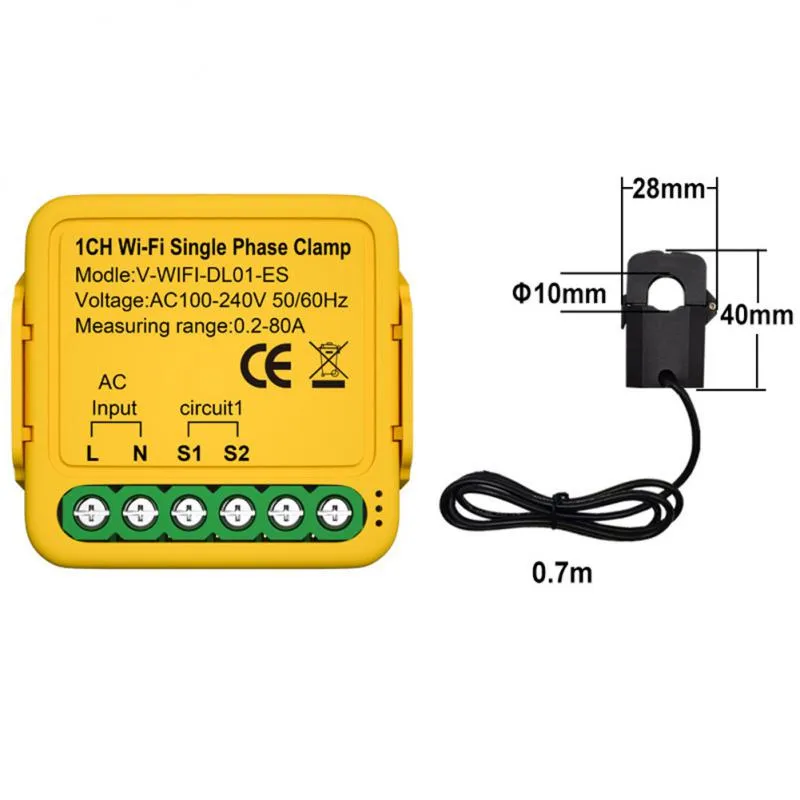 DHgate.com:Tuya WiFi 240V Power Consumption Meter with Current ...