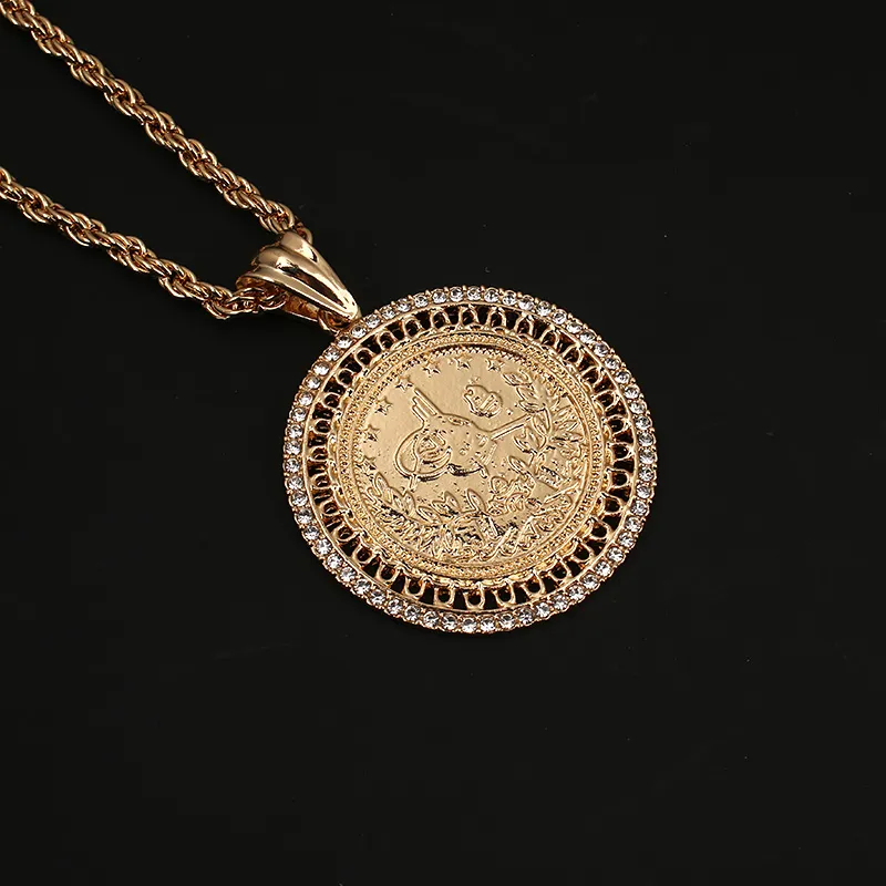 Nuevo Colgante De Monedas Y Collar De Monedas Con AAA Crystal Ladies ...