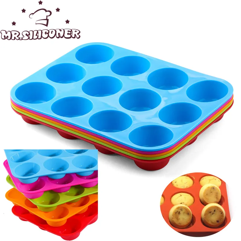 12 Hole Silicone Mini Muffin Mold Non Stick Round... From Dh911256299 ...