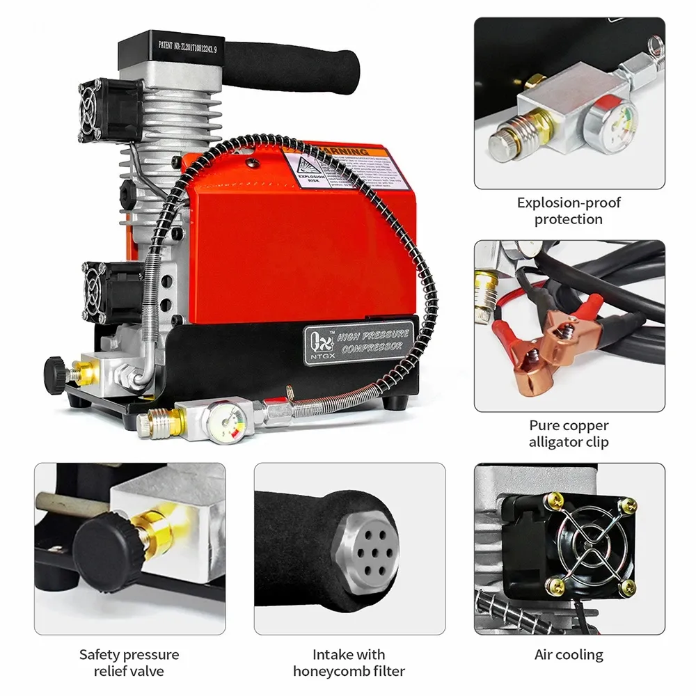 GX CS2 4500Psi 300Bar PCP Air Compressor 12V Portable High Pressure ...