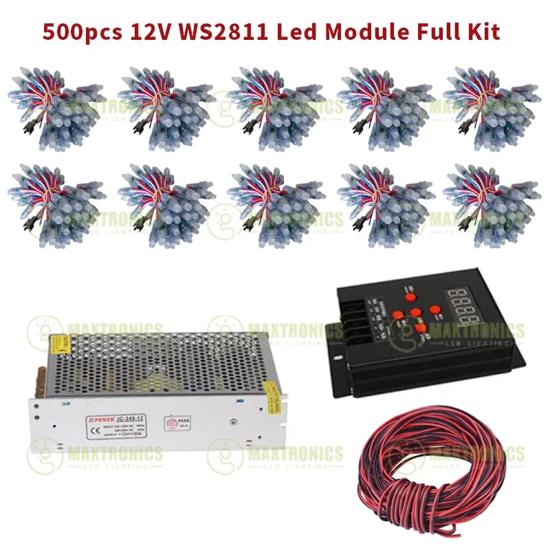 Waterproof RGB Digital LED pixel led light kit - 500-WS2811 IC, 12mm ...