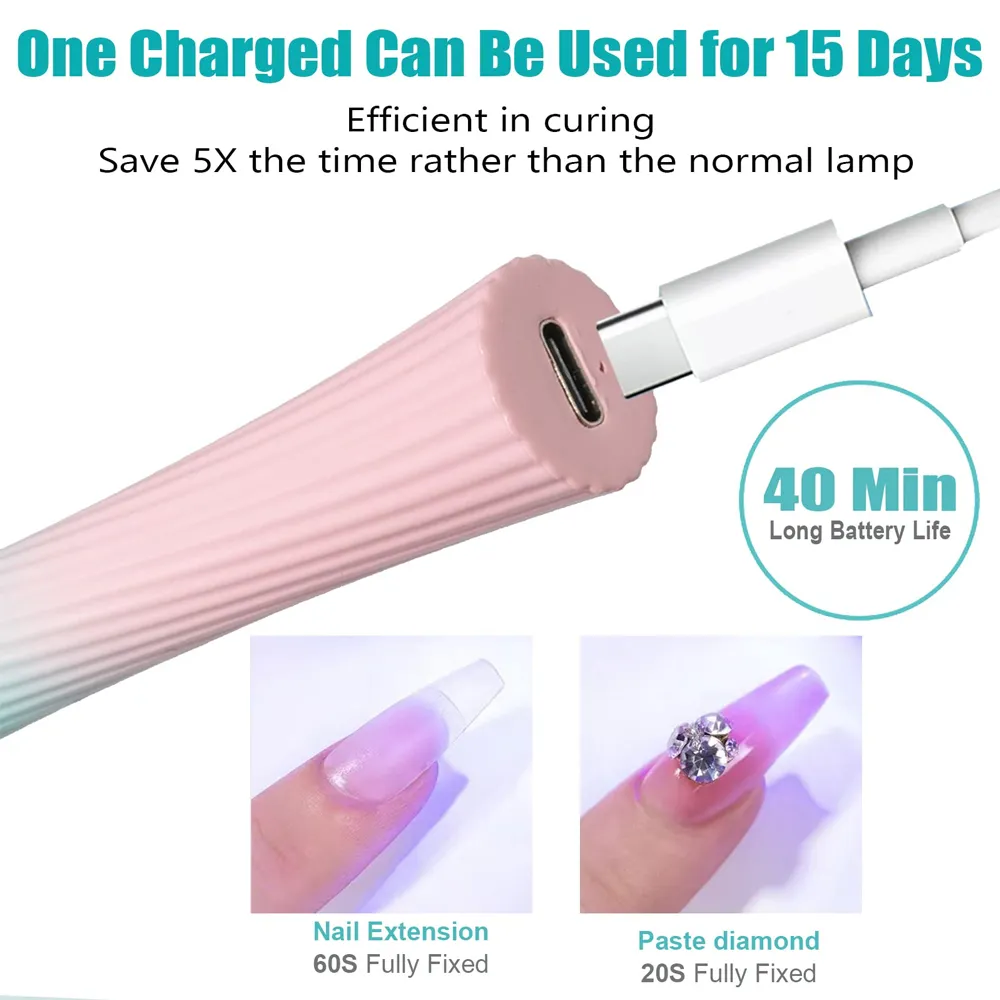 DHgate.com:Portable Mini Rechargeable UV LED Nail Lamp Handheld Nail ...