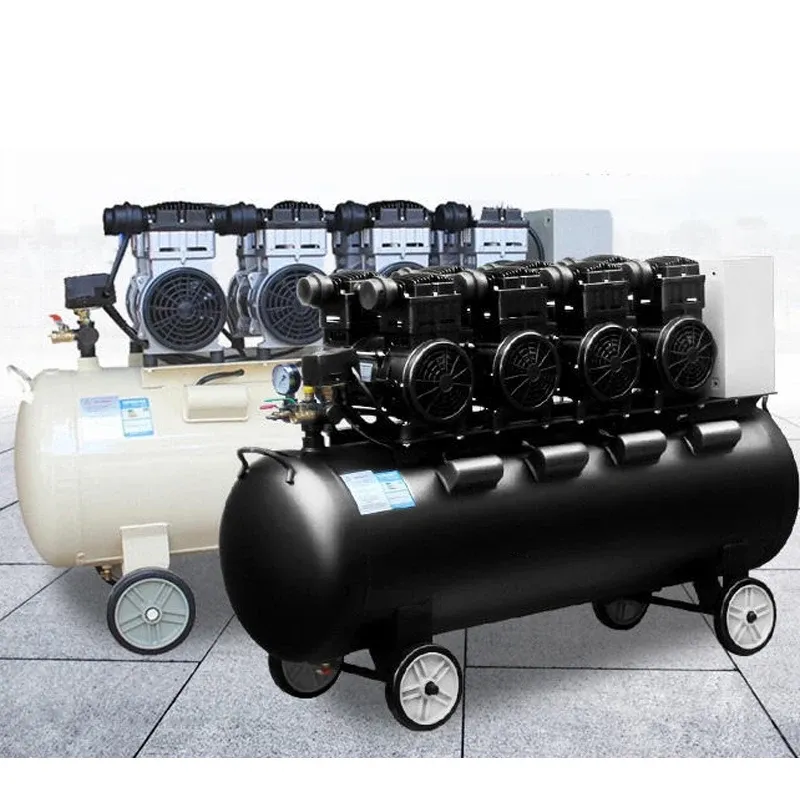100L 220V 6600W Silent Oil-Free Air Compressor, 10 Bar Powerful High ...