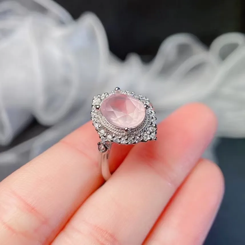 Rose Quartz Ring 2ct Natural Gemstone 925 Silver 18K Gold Plated 7mm9mm Vintage Style From Ddmydec 40.1 DHgate.Com