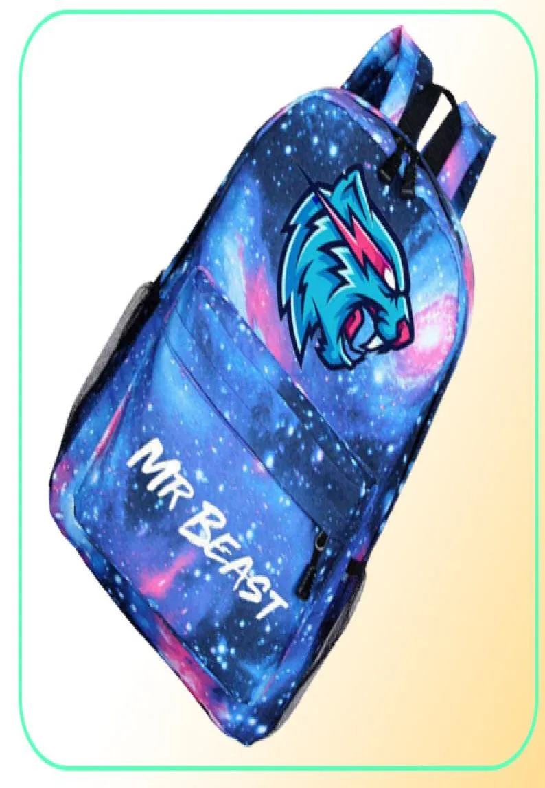 Mr Beast Lightning Cat School Bagpacks Men Shoulder Mochila For Boys ...