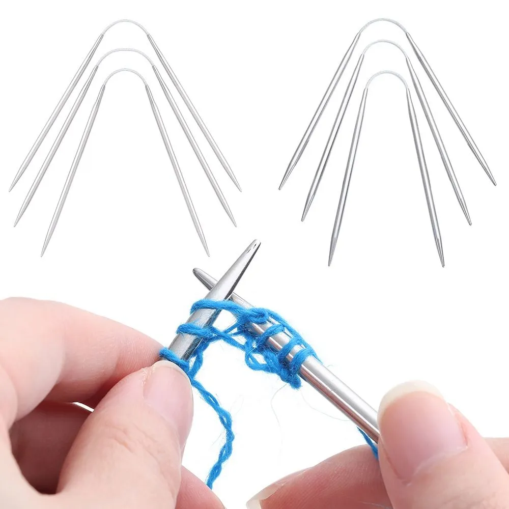 Knitting Needles Set: 3 Interchangeable Tips, Cable Needles, Double ...