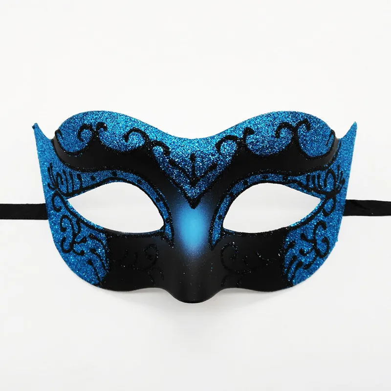 Venetian Masquerade Half-Face Eye Mask for Men with Shiny Colorful ...