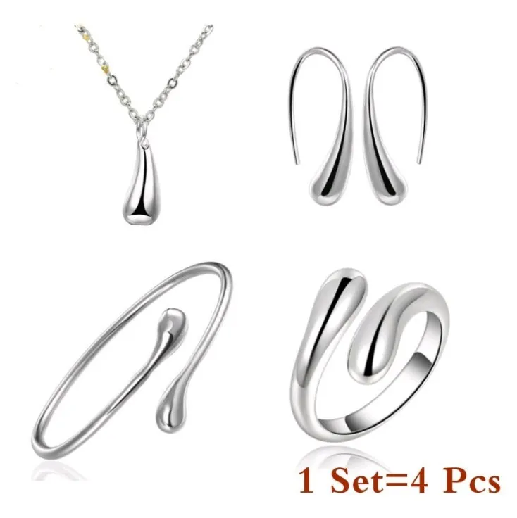 DHgate.com:2024Sterling Silver Jewelry Set for Women - S925 Water Drop ...