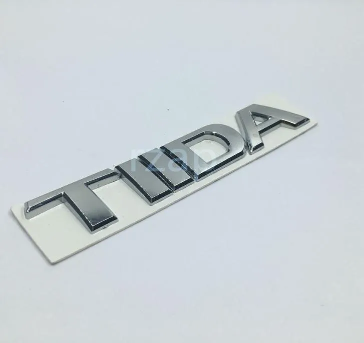 3D Car Emblem For Nissan Tiida Letter Logo Silver Auto Rear Trunk Badge ...