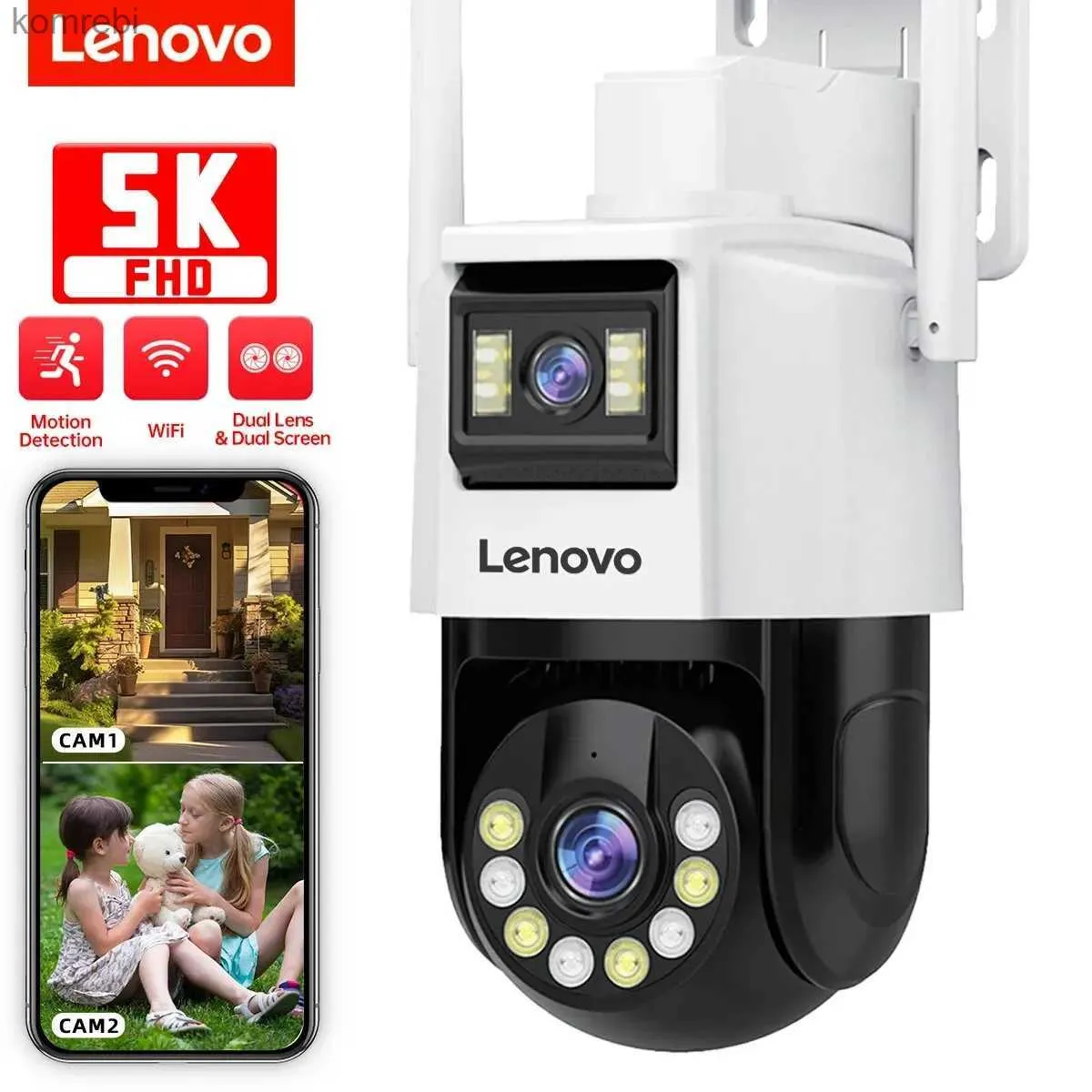5K Dual Lens PTZ Security Camera - WiFi, Dual Screen, Outdoor IP66 ...