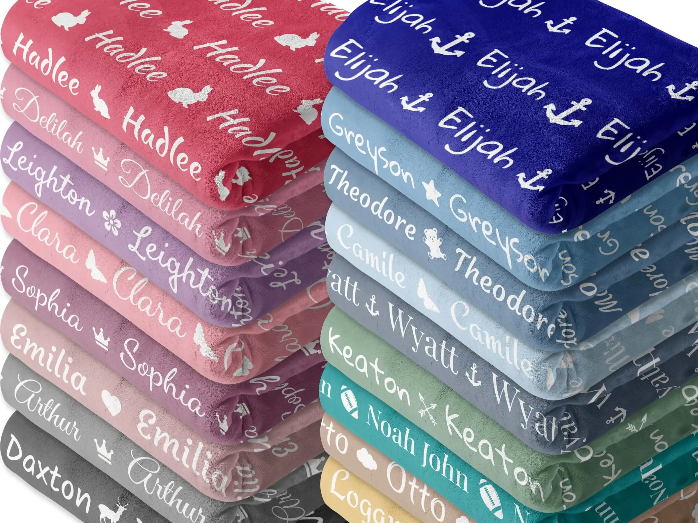Personalized Fleece Blankets With Names: Custom Flannel Throw For Kids ...