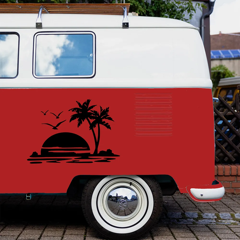 Beach Hammock Tropical Holiday Car Sticker Waterproof Caravan Vans ...