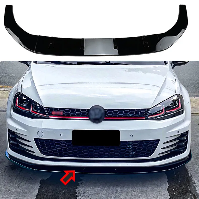 Lower Chin Lip Splitter Diffuser Kit for VW Golf 7 MK7 GTI R Rline 2013-2016 - Spoiler front ...