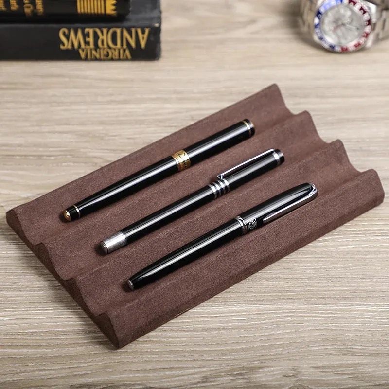 Desk Pen Holder Creative Pen Display Rack, Faux Leather Pen Organizers ...